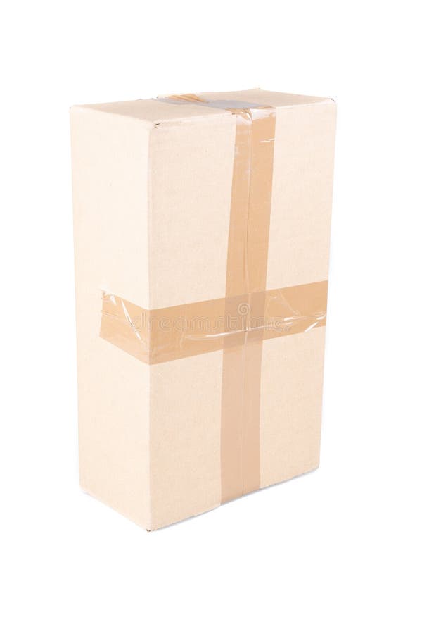 Brown Box Cardboard Closed Packaging Parcel Stock Image - Image of ...