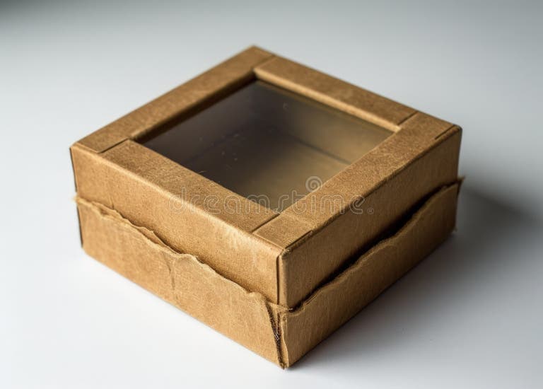 A Brown Box with a Clear Window Stock Illustration - Illustration of ...