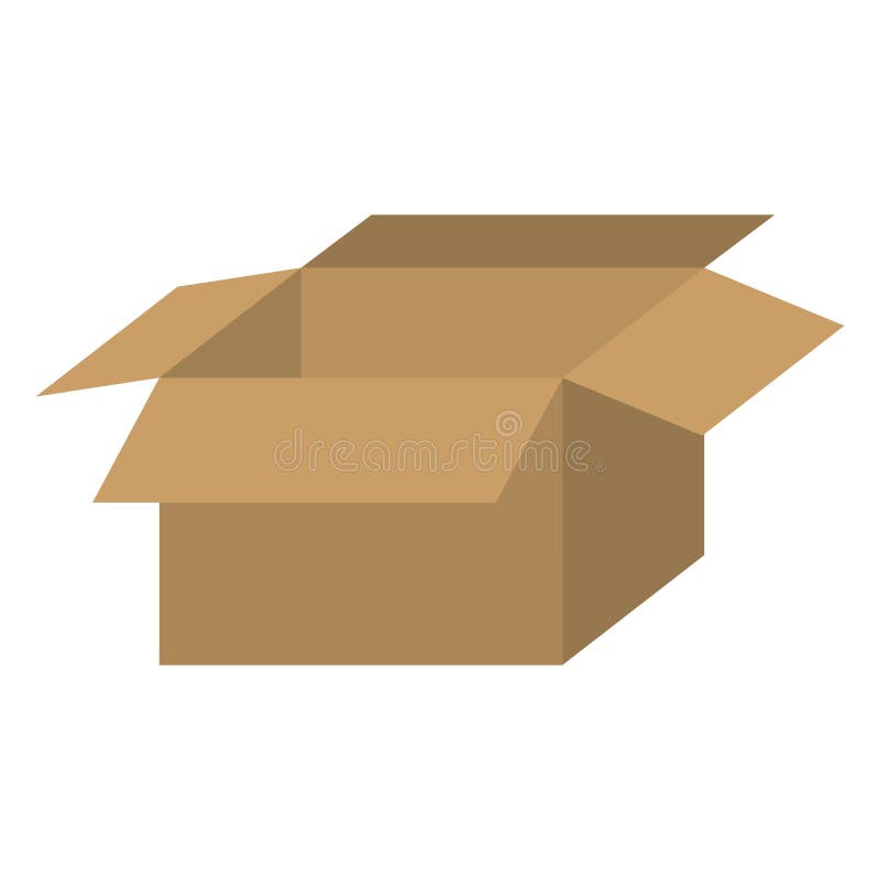 Brown box open icon stock illustration. Illustration of packaging ...