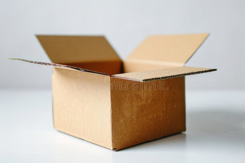 A Brown Box with a Open Lid Stock Illustration - Illustration of floor ...