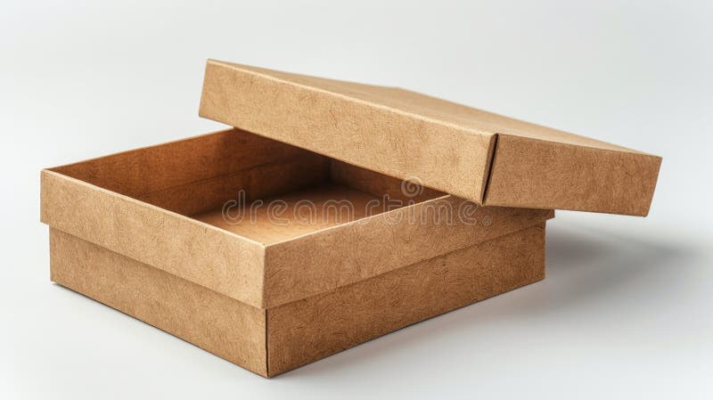 Brown box with open lid stock photo. Image of displayed - 315014724
