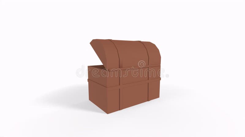 Brown Box with Open Lid Isolated on White Background Stock Footage ...