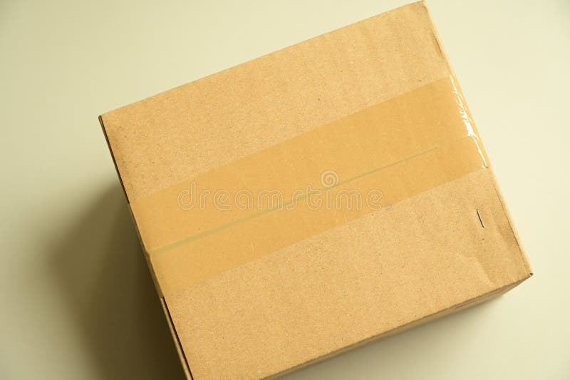 Brown Box Packaging for Shipping, Paper Textured Stock Image - Image of ...