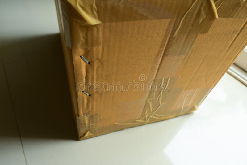 Brown Box Packaging for Shipping, Paper Textured Stock Photo - Image of ...