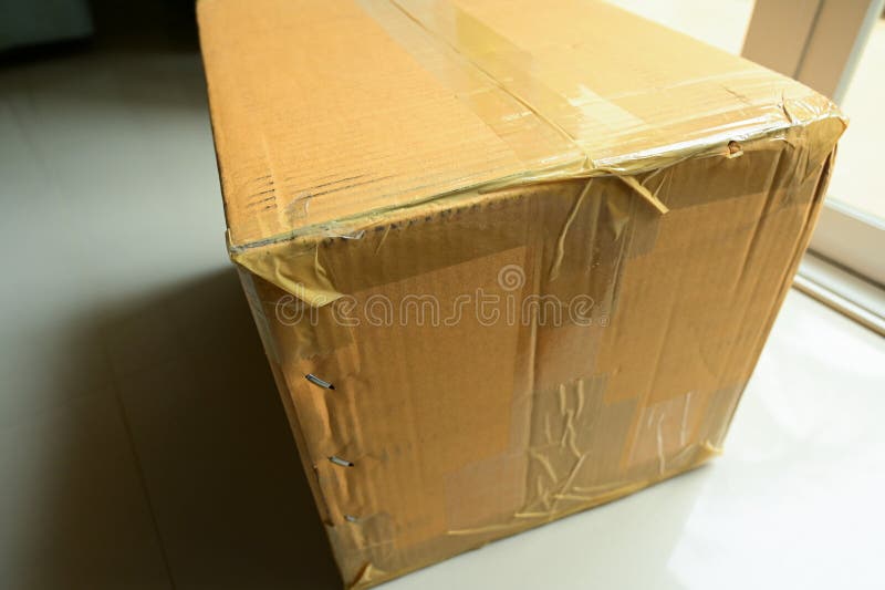 Brown Box Packaging for Shipping, Paper Textured Stock Photo - Image of ...
