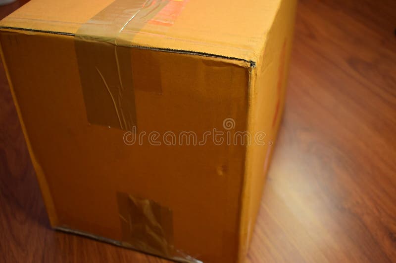 Brown Box Packaging for Shipping, Paper Textured Stock Image - Image of ...