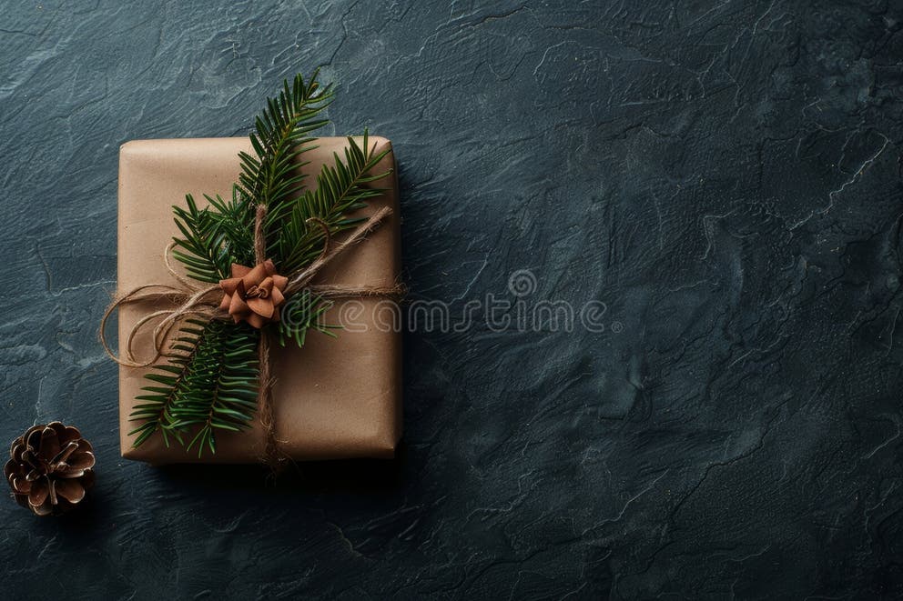 A Brown Box with a Pine Tree on Top of it Stock Illustration ...