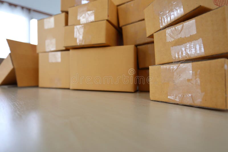 Brown Box Post Package Many Size Preparing Express Delivery for ...