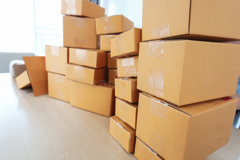 Brown Box Post Package Many Size Preparing Express Delivery for ...