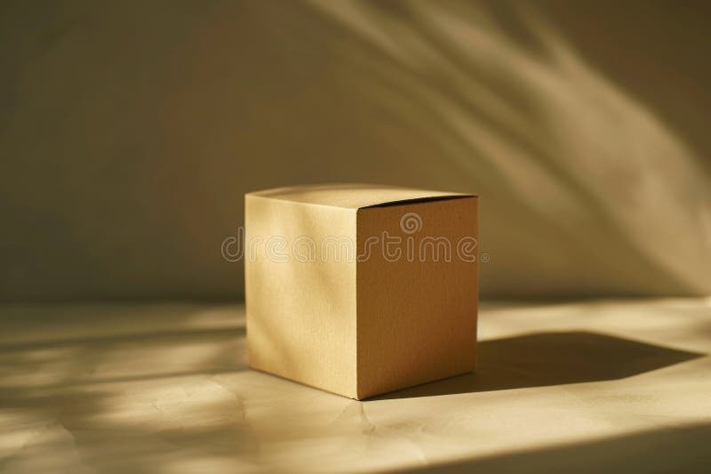 A Brown Box Sits on Top of a Table Stock Photo - Image of product, wood ...