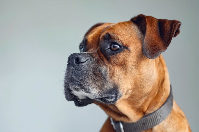 A Brown Boxer Dog Looking Away from the Camera. Generative AI Stock ...