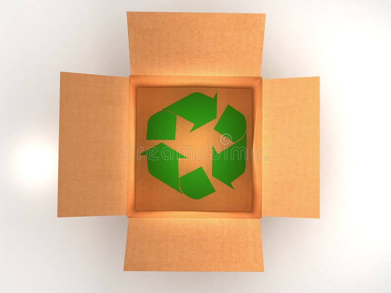 Boxes with Recycle Sign in Different Sizes Stacked Boxes Isolate Stock ...
