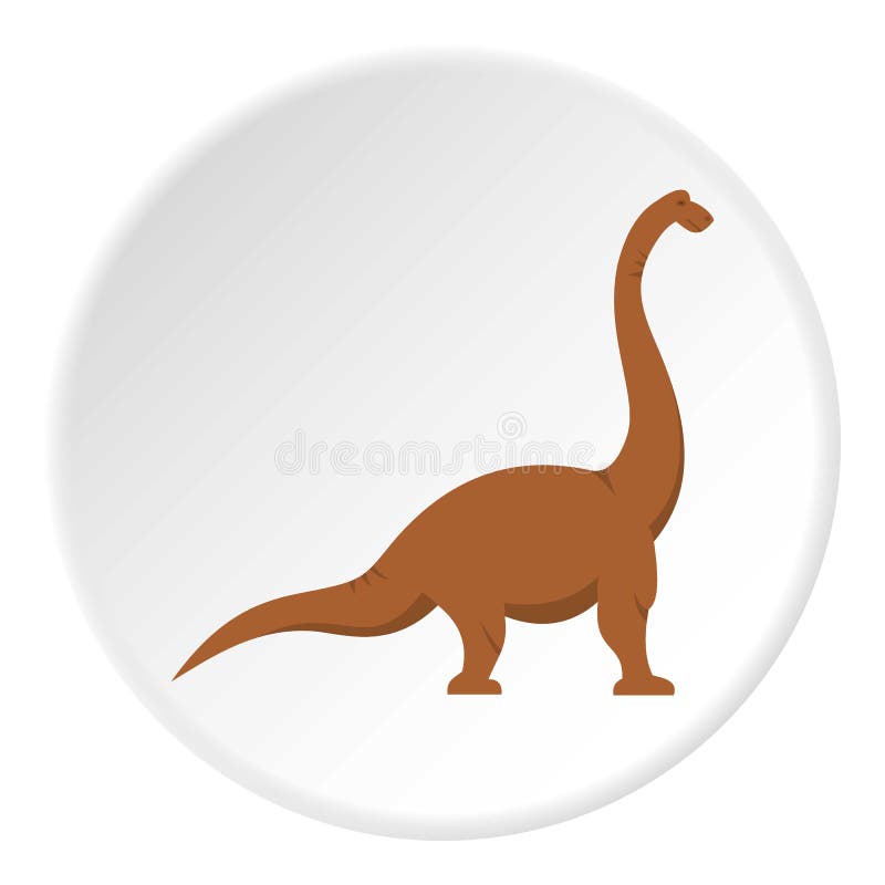 Brown Brachiosaurus Dinosaur Icon Circle Stock Vector - Illustration of icon, isolated: 95331032