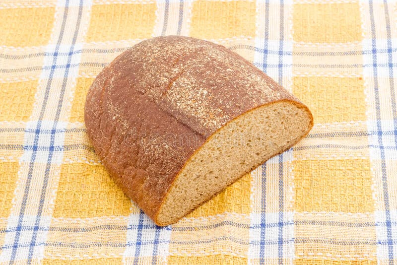 Brown Bread on a Checkered Tablecloth. Stock Image - Image of food ...