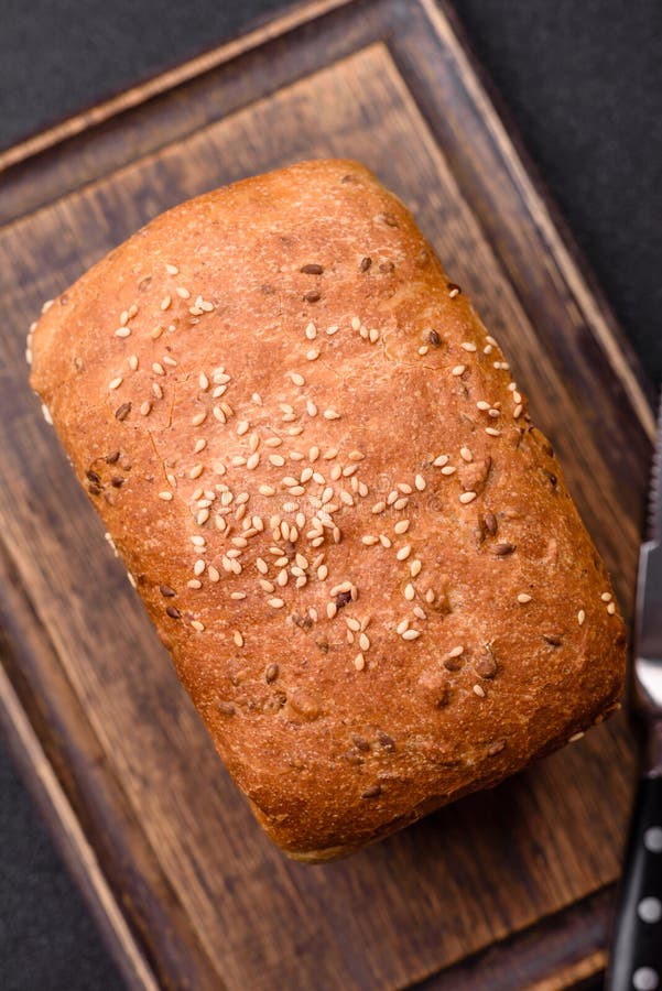 Brown Bread with Grains and Seeds Stock Photo - Image of healthy, meal ...