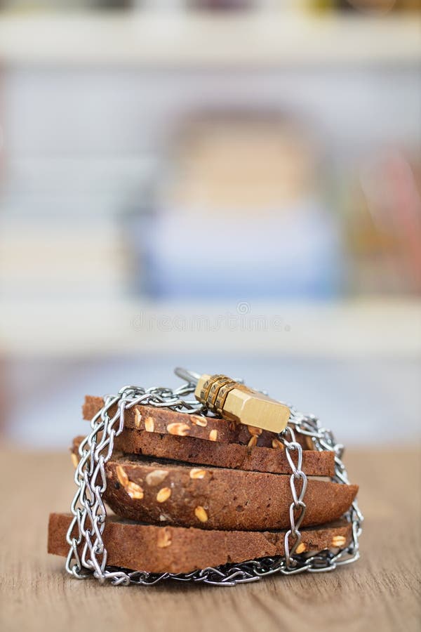 Brown Bread Locked by Chains Stock Photo - Image of coins, loose: 196918718