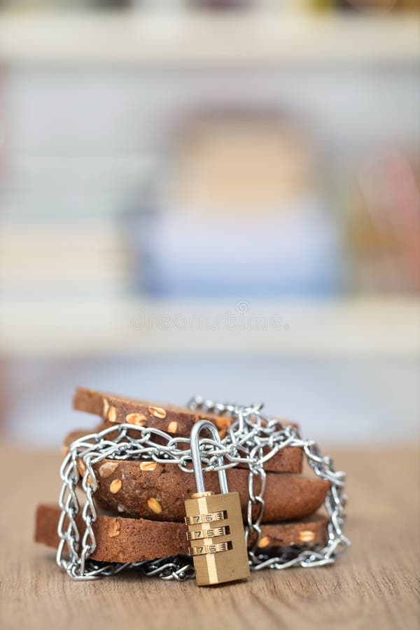 Brown Bread Locked by Chains Stock Photo - Image of blank, guarantee ...