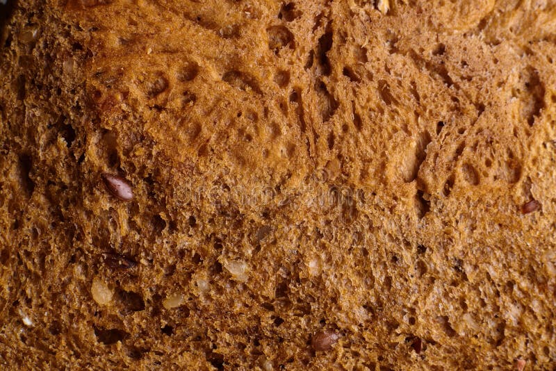 Brown Bread Macro Texture Background Stock Image - Image of bakery ...