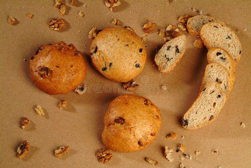 Brown bread and walnuts stock photo. Image of granary - 6277830