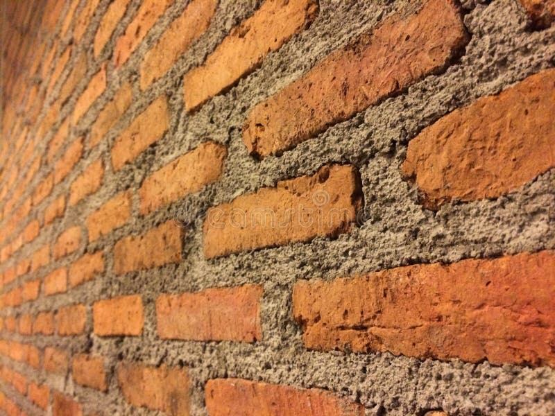 Brown Brick with Bare Plaster Wall. Stock Image - Image of bare ...