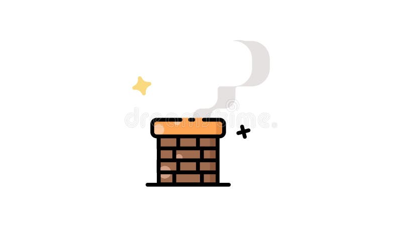 Brown Brick Chimney Animation Video Design, Traditional Chimney Icon ...