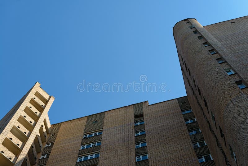 Brown Brick High-rise Building Stock Photo - Image of high, industry ...