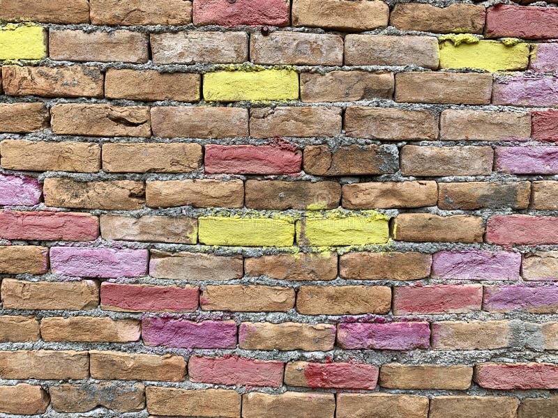 Purple, Red, Brown Brick Wall Stock Image - Image of colour, concrete ...