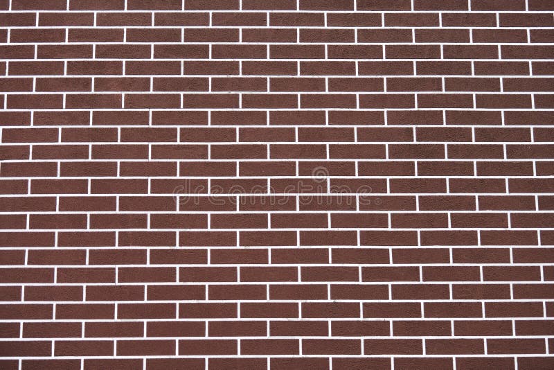 Brown Brick Wall with White Grout Lines Pattern Stock Image - Image of ...