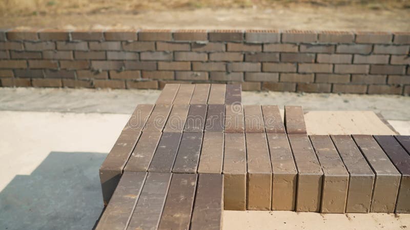 Brown Bricks on a Construction Site, Building a Private House. Concept ...