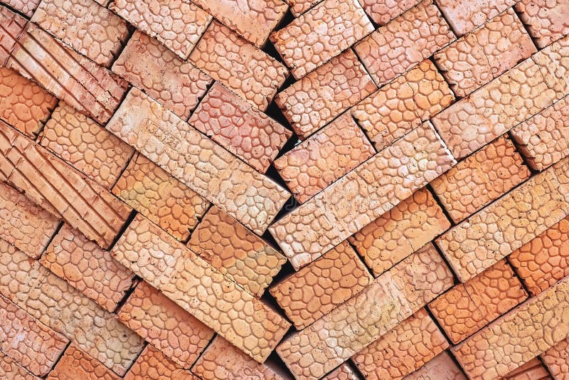Brown Bricks Folded into a Pile, a Background from Bricks. Stock Photo ...