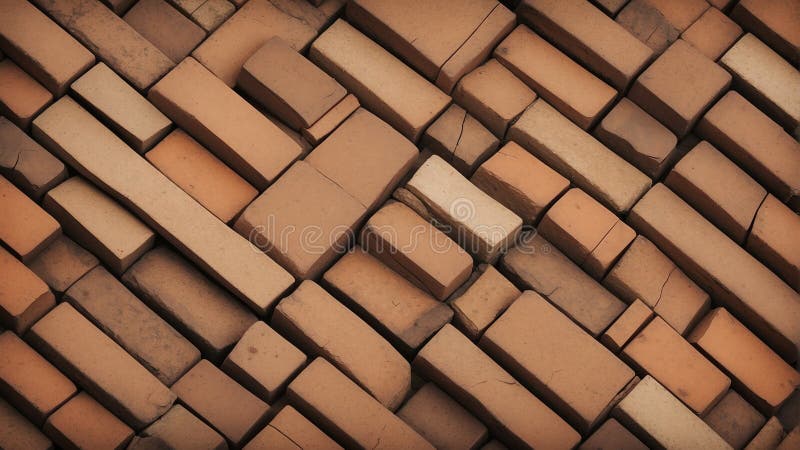 Brown Bricks Theme Vintage Striped Diagonal Lines and Blocks Pattern ...