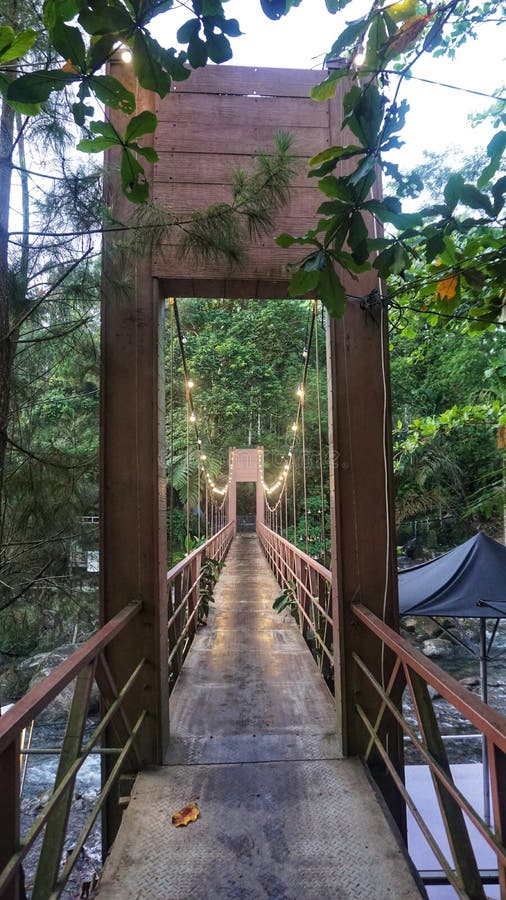 The Brown Bridge in the Village Stock Photo - Image of river, nature ...