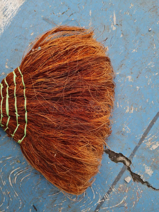 Broom Made of Coconut Stalk Stock Image - Image of garden, fence: 33132839