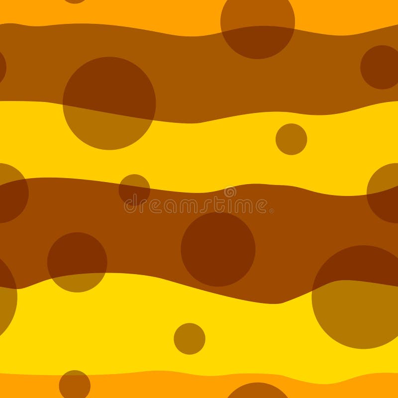 Brown Bubbles on Wavy Background. Vector Seamless Design Stock Vector ...