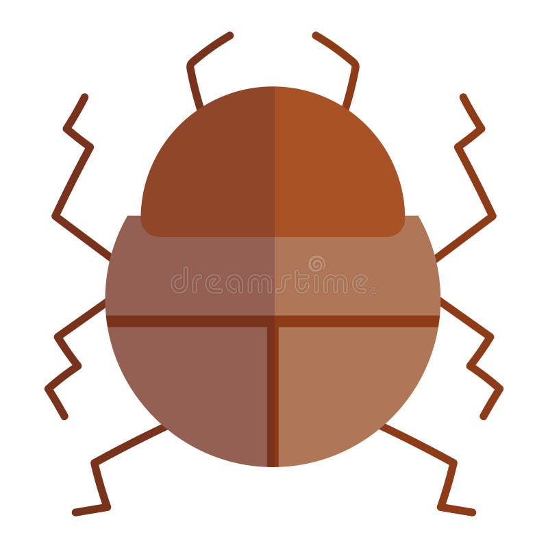 Brown Bug Animal in Cartoon Flat Icon Style Stock Vector - Illustration ...