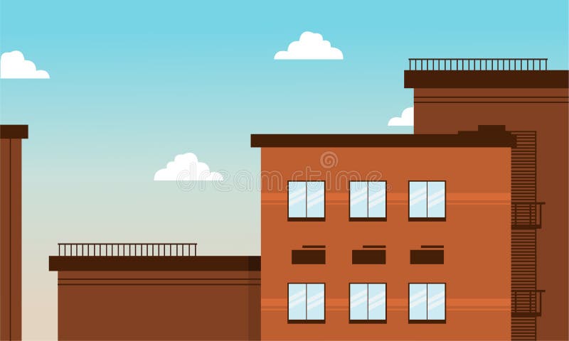 Cartoon Flat Style Oof Building City Stock Vector - Illustration of ...