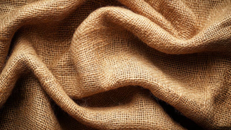 Brown Burlap Fabric Draped in Soft Waves Stock Illustration ...