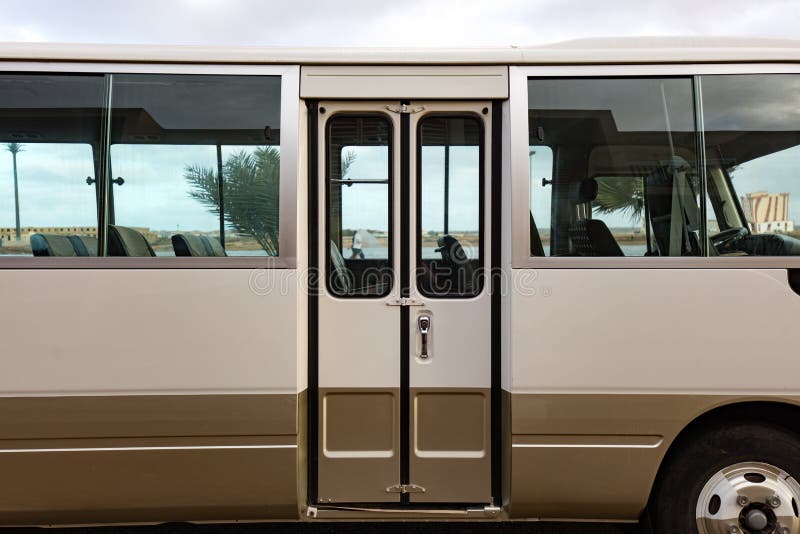 Brown Bus Standing on a Bus Stop Stock Image - Image of brown, closed ...