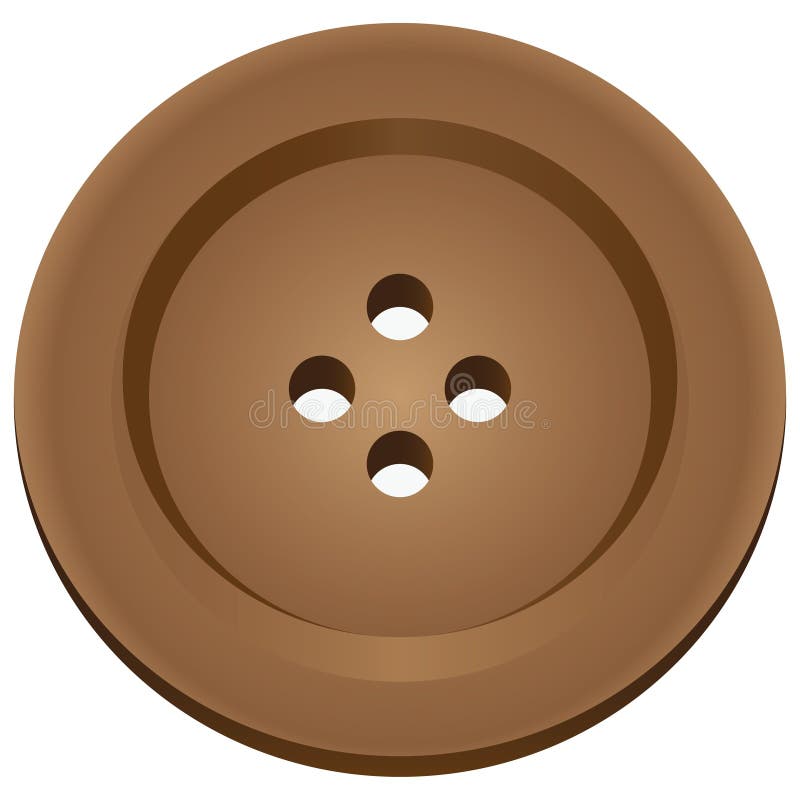 Brown button for clothes stock vector. Illustration of dressmaking ...