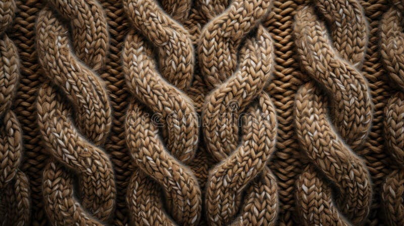 Brown Cable Knit Pattern Textured Swatch.Generative AI Stock ...