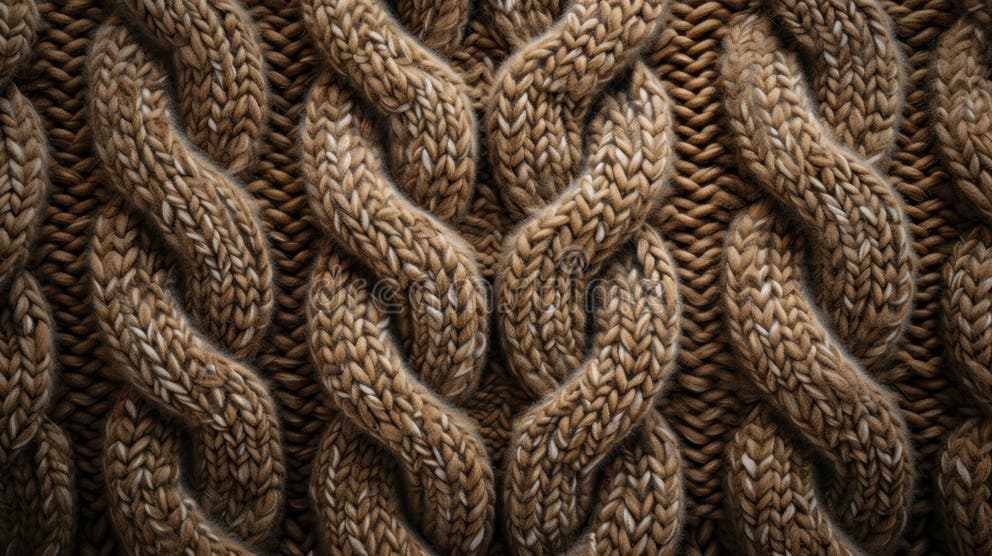 Brown Cable Knit Pattern Textured Swatch.Generative AI Stock ...