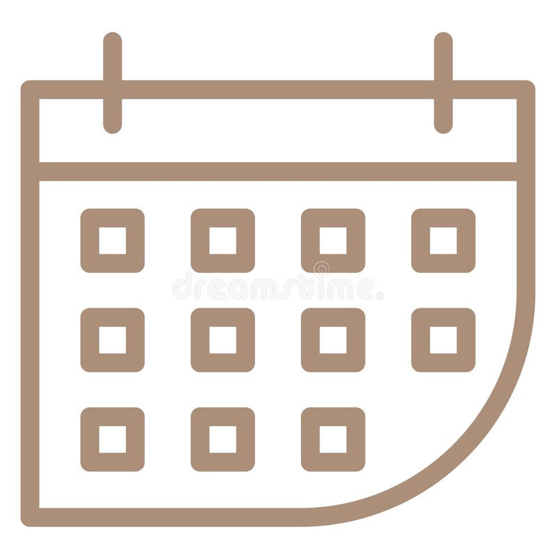 Brown calender, icon stock vector. Illustration of vintage - 260369795