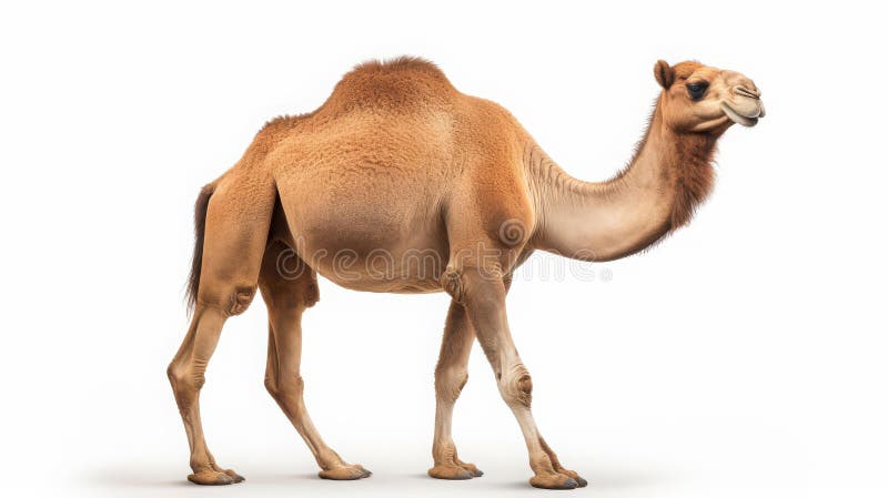 Brown Camel Standing Gracefully on a White Background Stock ...