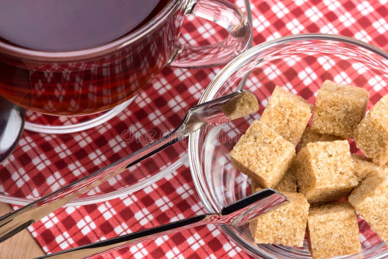 Brown Cane Sugar and a Cup of Tea Stock Photo - Image of dessert ...