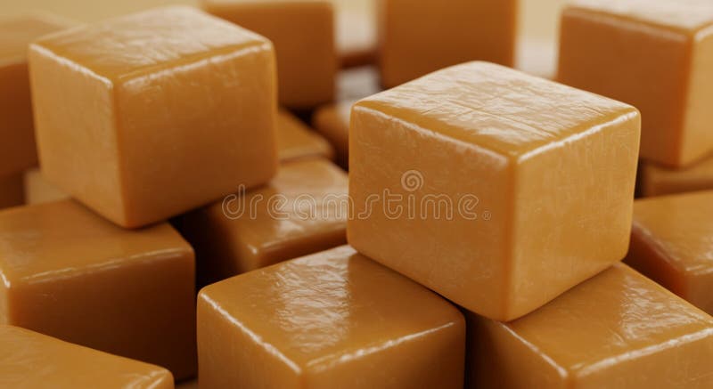 Brown caramel cubes stock illustration. Illustration of indulgent ...