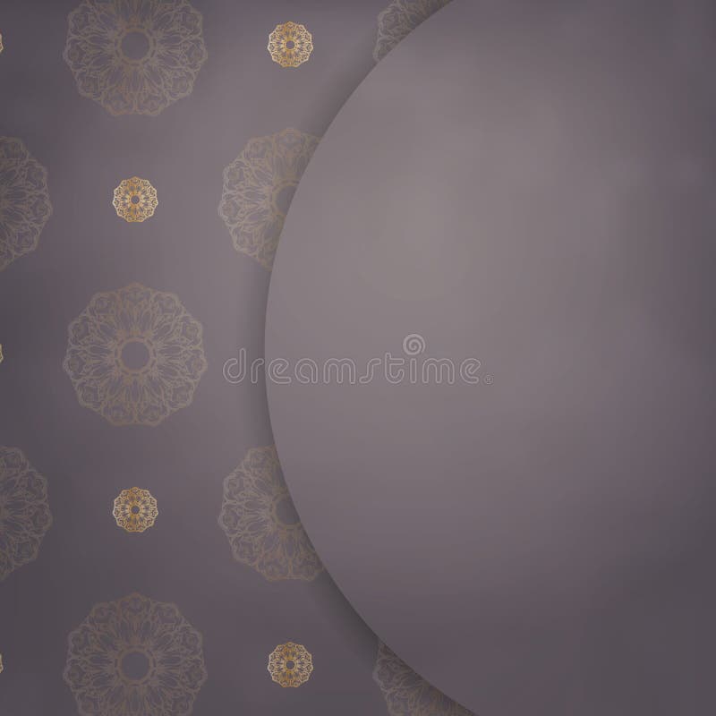 Brown Card with Abstract Gold Pattern for Your Brand. Stock Vector ...