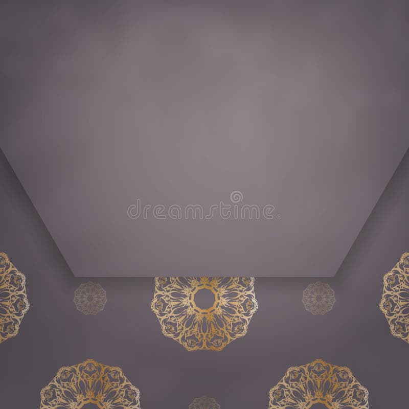 Brown Card with Abstract Gold Pattern for Your Design. Stock Vector ...