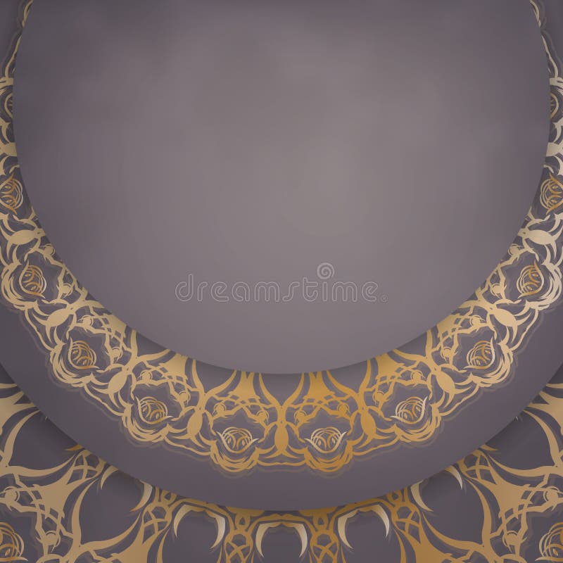 Brown Card with Indian Gold Pattern for Your Brand. Stock Vector ...