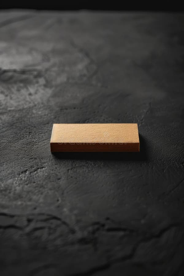 A Brown Card is Sitting on a Black Surface Stock Image - Image of brand ...