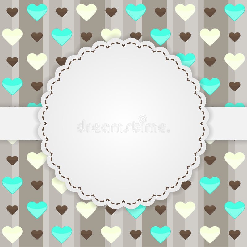 Brown Card Template with Many Hearts Stock Vector - Illustration of ...